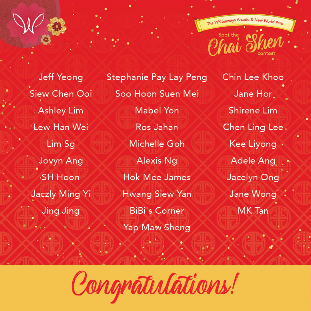 Win some prosperity with the Spot the Chai Shen contest! - The ...